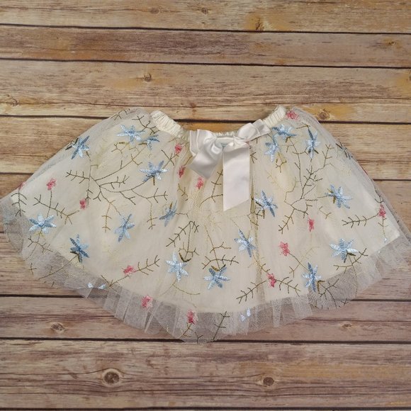 Popatu | Bottoms | Popatu 4t 4 Floral Tulle Overlay Circle Skirt Tutu ...